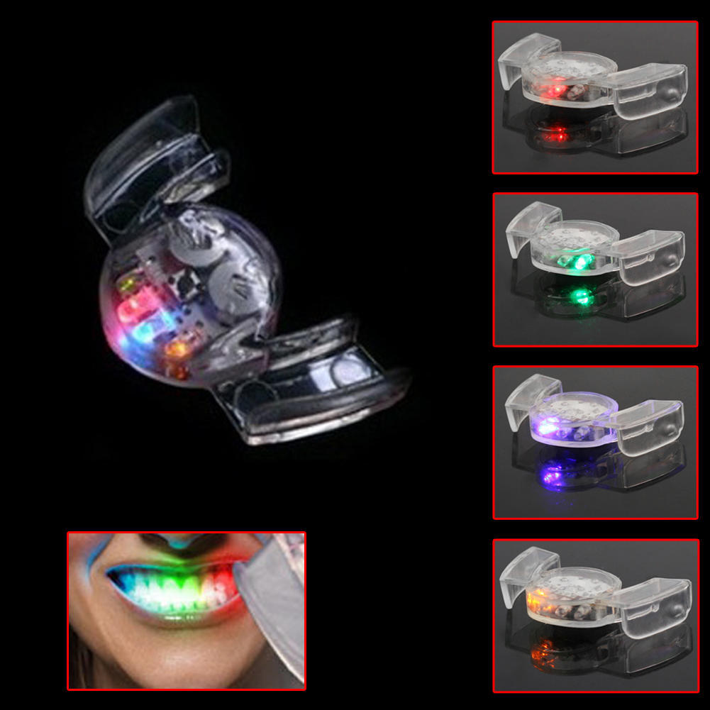 Flash LED Mouth Braces Light Up Piece Glow Teeth Halloween Party Tricky ...