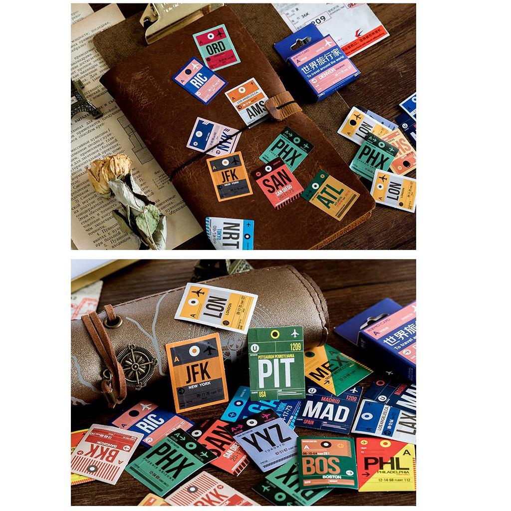 Buy 46pcs Travel Stickers Set Mini Airport Tag Label Decoration ...