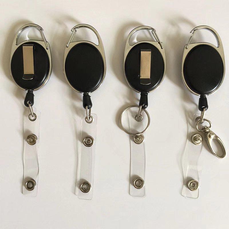 Metal Easy Pull Buckle Anti-lost Keychain Retractable Keychain Badge ...