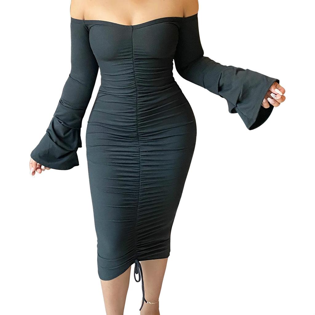 Buy Women's Sexy Long-sleeved Dress, Beach Dress, Nightclub Dress ...