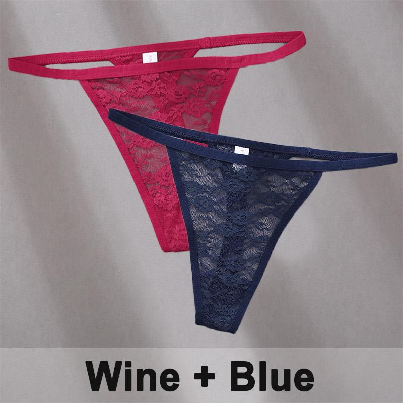 Buy 2PCS/Set Women's Underwear Lace Panties Floral Lingerie Woman ...