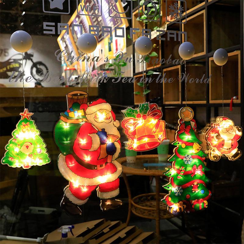 Buy Led Christmas Lamp Santa Claus Snowman Shaped Window Hanging Lamp ...