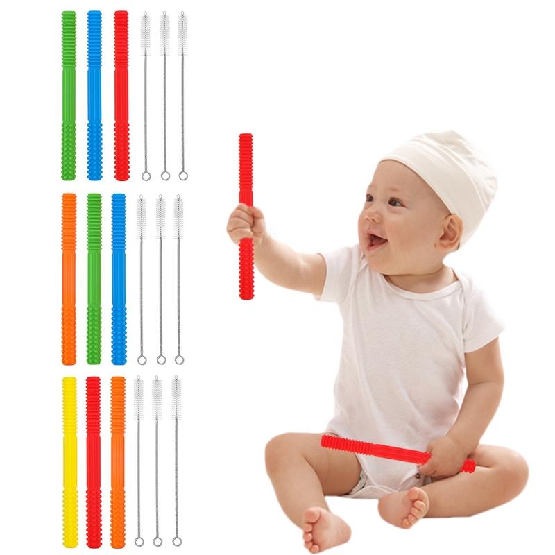 Buy Kids Silicone Hollow Tube Teether Infants Soother Nursing Gifts Toy ...