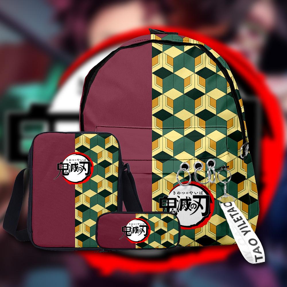 Buy Three -Piece Suit Backpacks Japan Anime Demon Slayer 3d Women Men ...