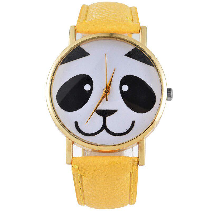 Buy Lovely Panda Women Alloy Watch Leather Strap Quartz Waterproof ...