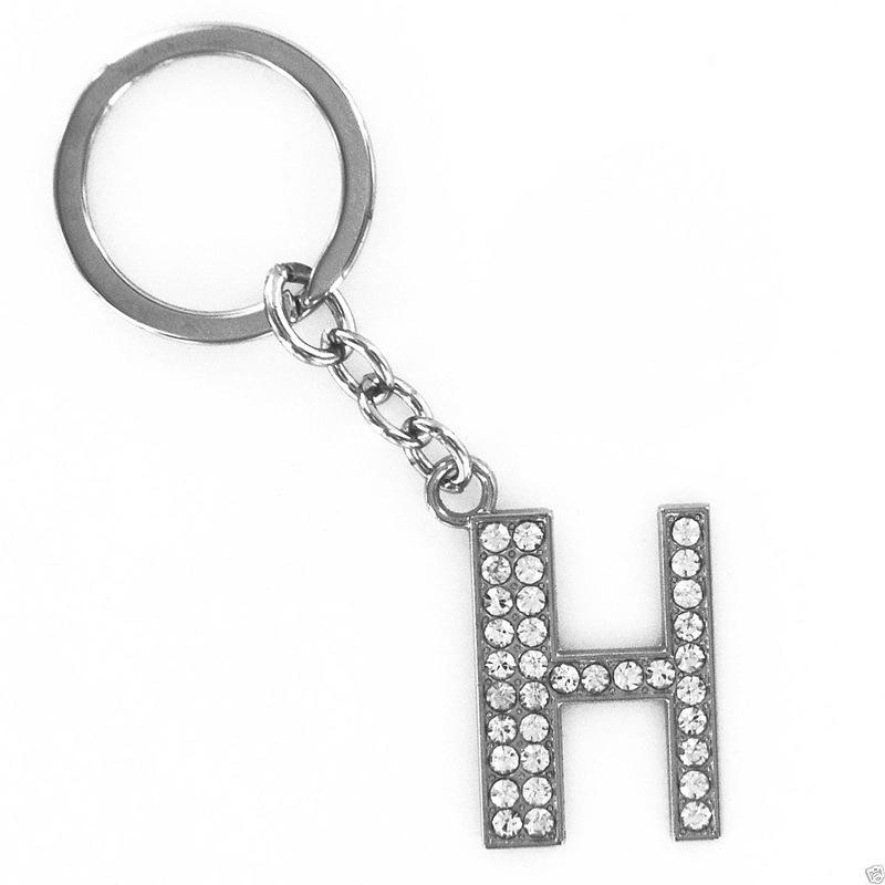 Buy Keychain Crystal Rhinestones 26 Alphabet Keyring Initial Letter Key ...
