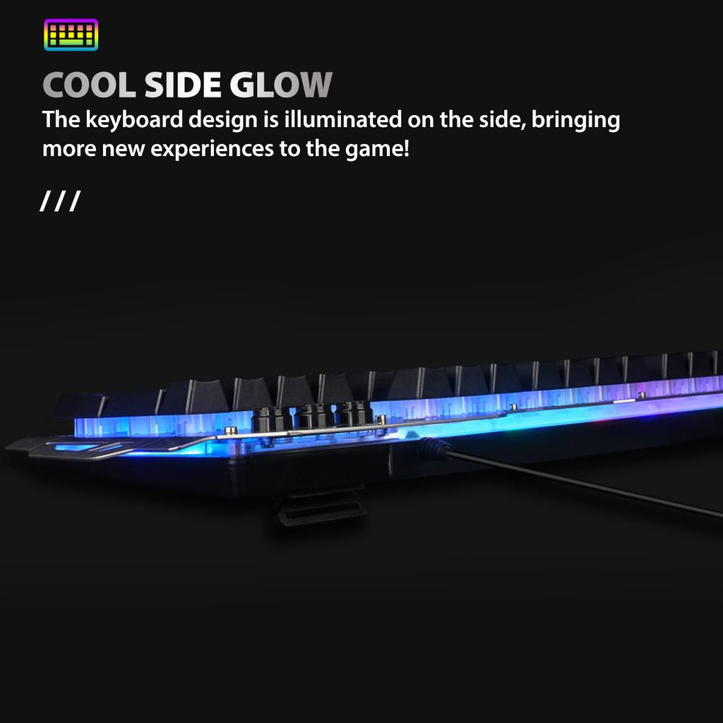 Gaming Keyboard 104 Keys Upgrades Metal Waterproof Shine Gaming ...