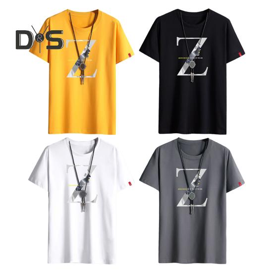 Buy Colorfast Men T-shirt Wear-resistant Trendy Letter Z Pattern Top at ...