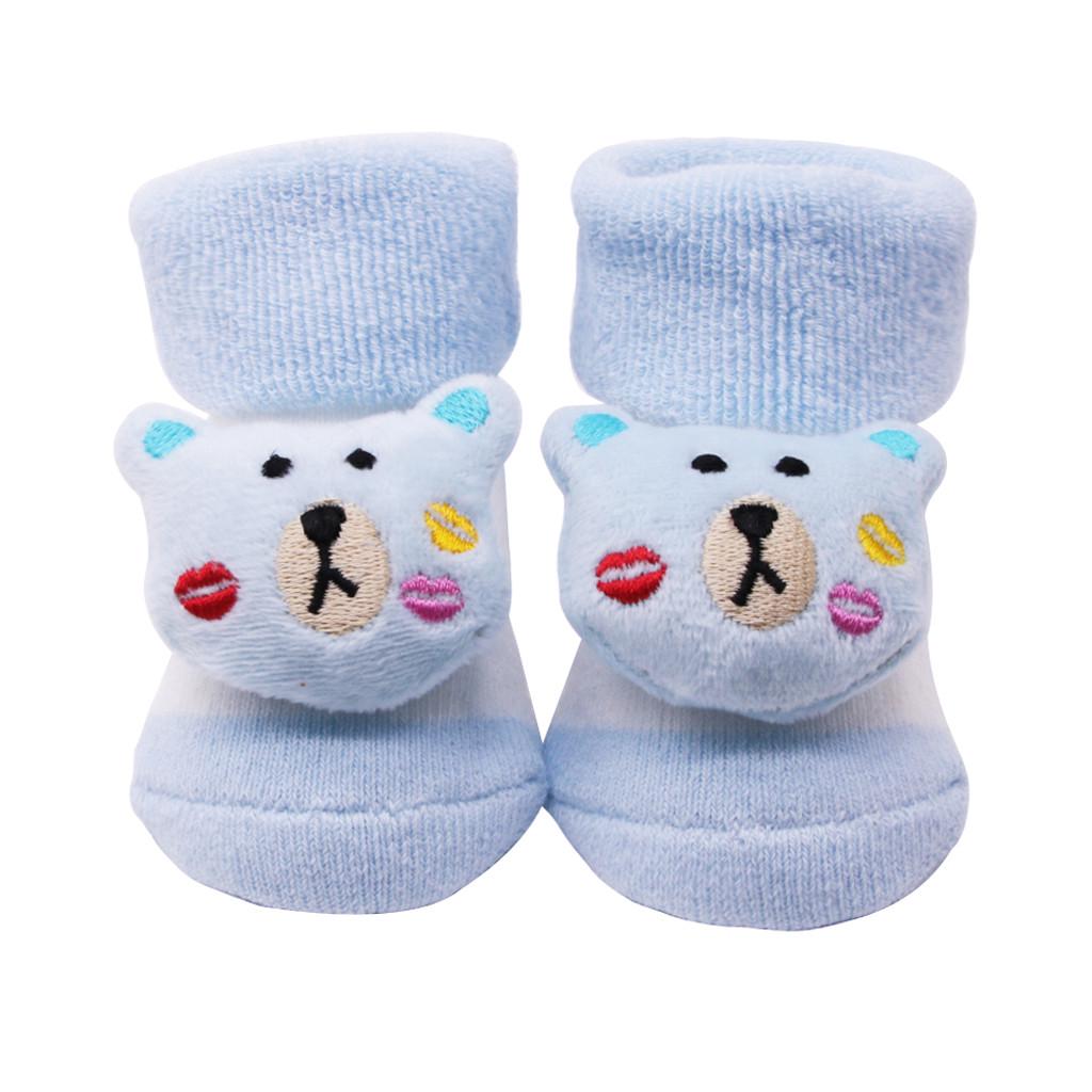 Buy AOM Baby Infant Socks Newborn Cotton Boys Girls Anti-slip Socks ...