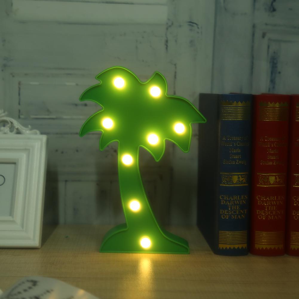 Buy LED Night Light Coconut Tree Light Romantic Table Lamp Marble Home ...