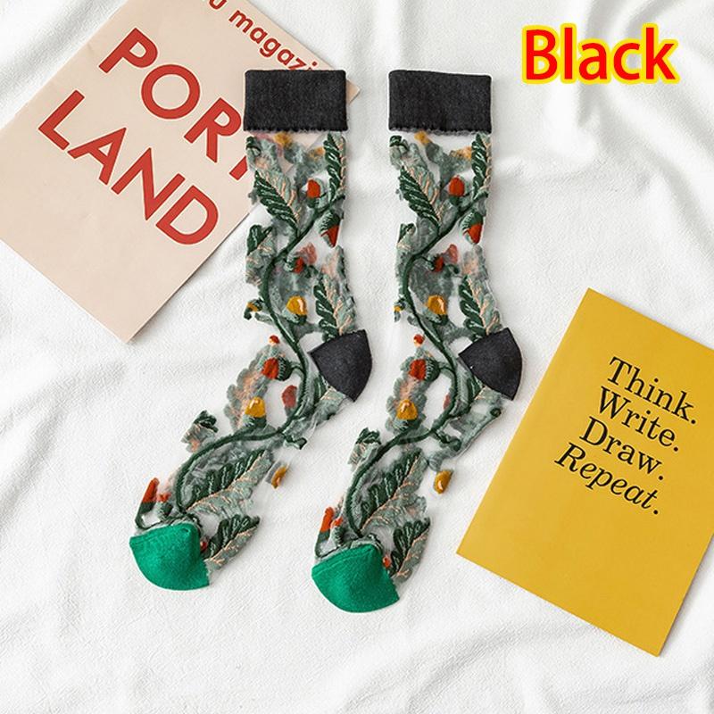 Buy THE Ultrathin Transparent Crystal Glass Silk Socks Women Creative ...