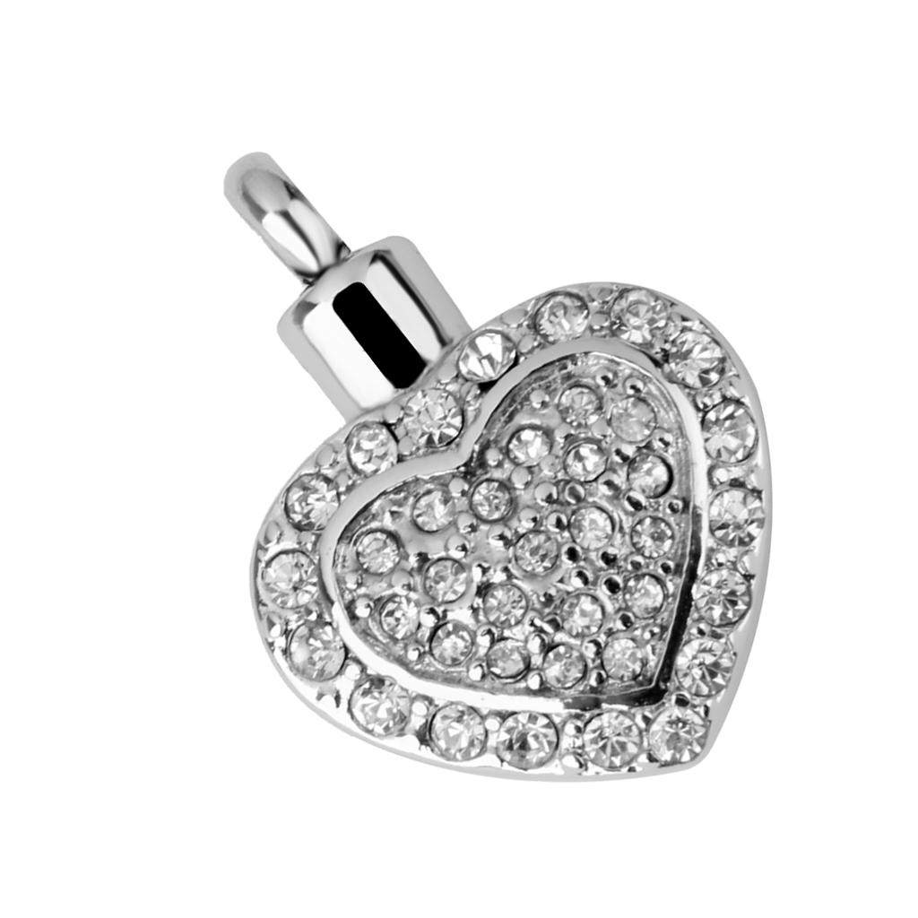 Buy Full Crystal Heart Cremation Pendant Keepsake Ash Holder Necklace ...