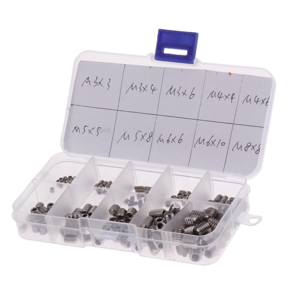 Cheap 200Pcs Stainless Steel Hex Socket Set Screw Cup Point Assortment ...