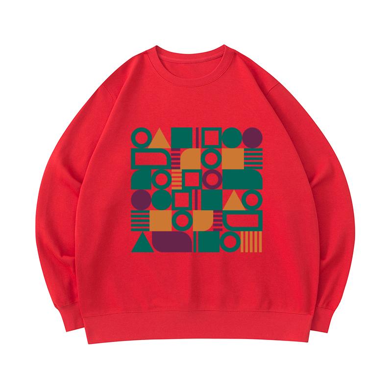 Men's 300 GSM 100% Cotton Sweatshirt Geometric Pattern Green Bold ...