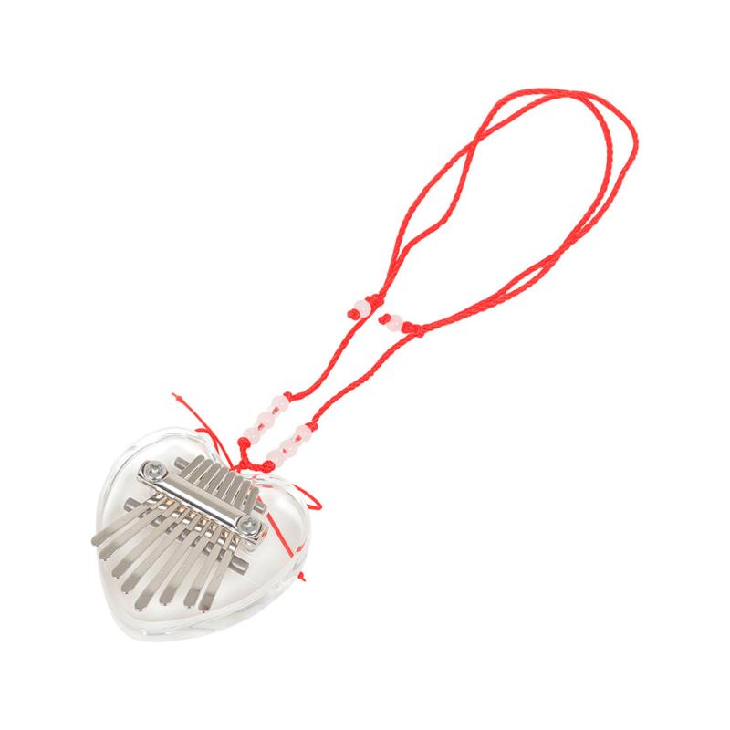 Acrylic Mini Kalimba 8 Tone Thumb Piano Crystal Heart-shaped Oval ...