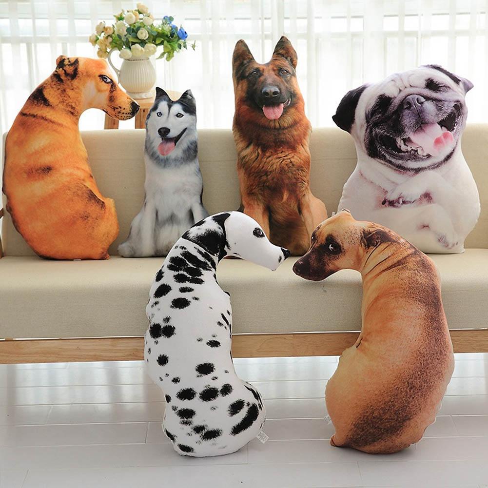 Buy Trendy Creative Simulation 3D Pet Dog Plush Toy Doll Head Pillow ...