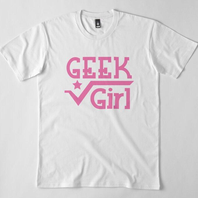 Buy Men Premium Cotton T-Shirt GEEK Girl Cute Girly Pink Nerd Design ...