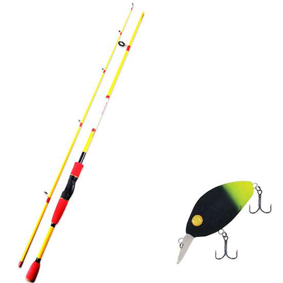Buy Apis Bass Game XT Lure Fishing Rod Yellow + Damoy DC-200 Hard Bait ...