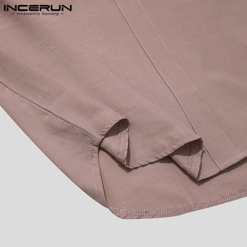 Buy INCERUN Spring Men V Neck Formal Henley Shirts Long Sleeve Office ...