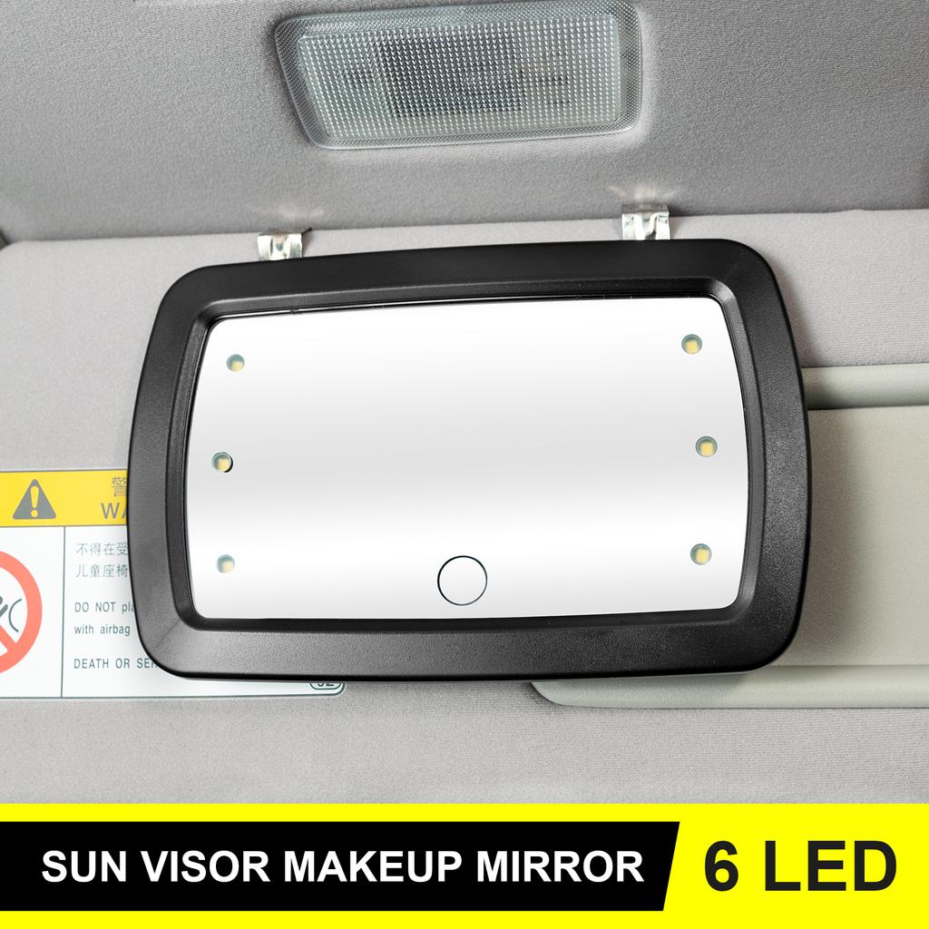 Cheap X2 Battery Universal Car Sun Visor Vanity Mirror 6 Led Light ...