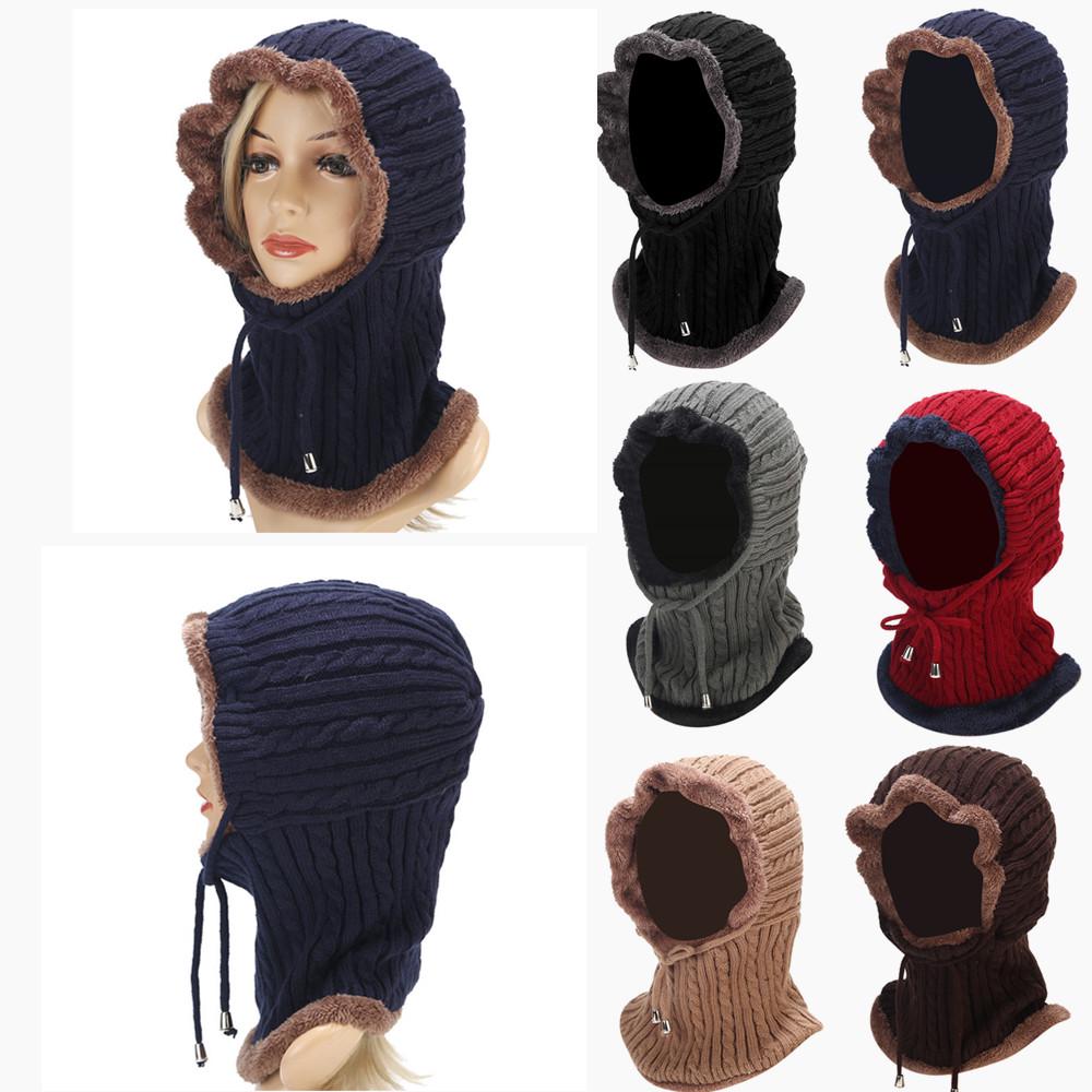Buy Unisex Fleece Hood Hat Beanie Ski Snow Cap Snood Scarf Warm ...