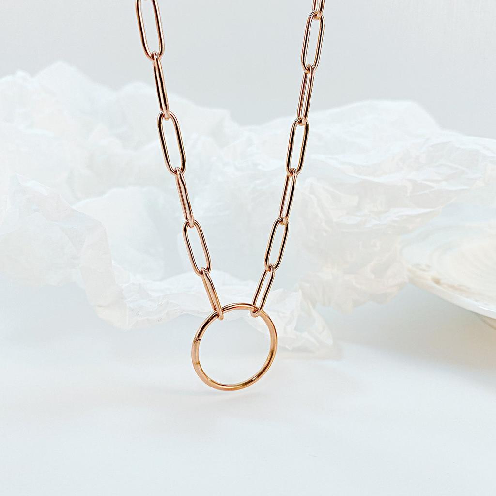 Buy HHNN Necklace Round Open Circle Pendent Hollow Hoop Shape Necklace ...