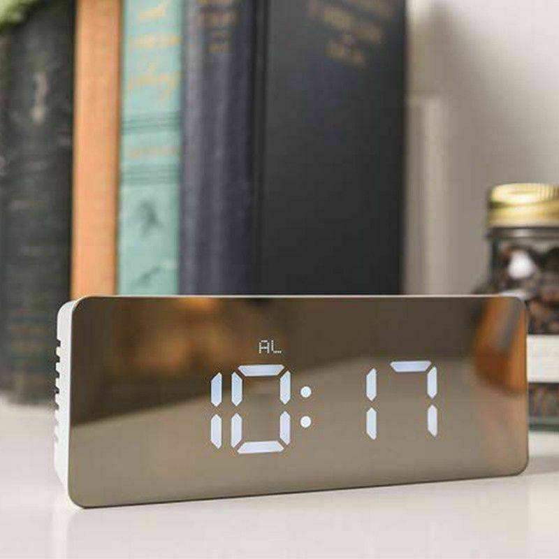 Buy Digital LED Large Display Alarm Clock USB/Battery Operated Mirror ...