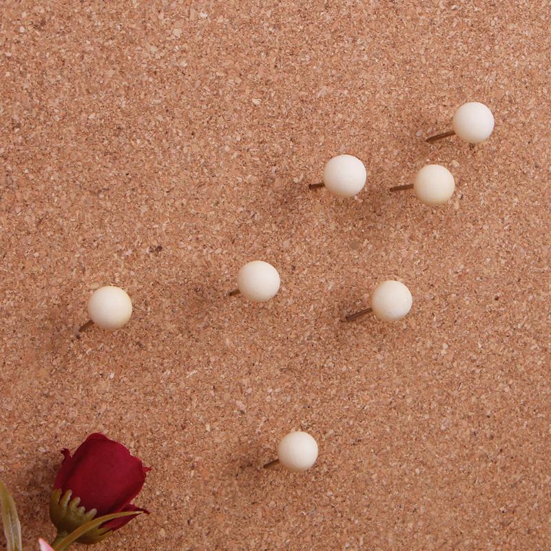 Cheap 60 Pcs Round Wooden Thumbtack Creative Decorative Drawing Push ...