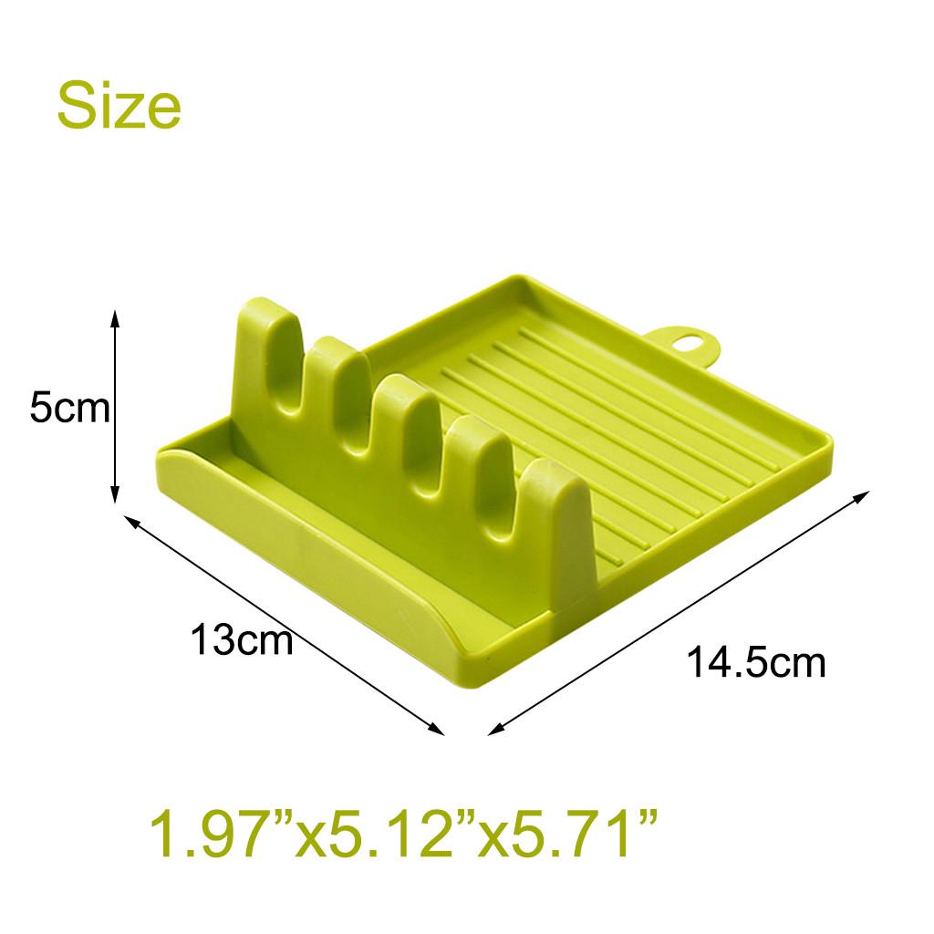 Buy Multifunction Kitchen Spatula Rack Non-slip Silicone Mat Plastic ...