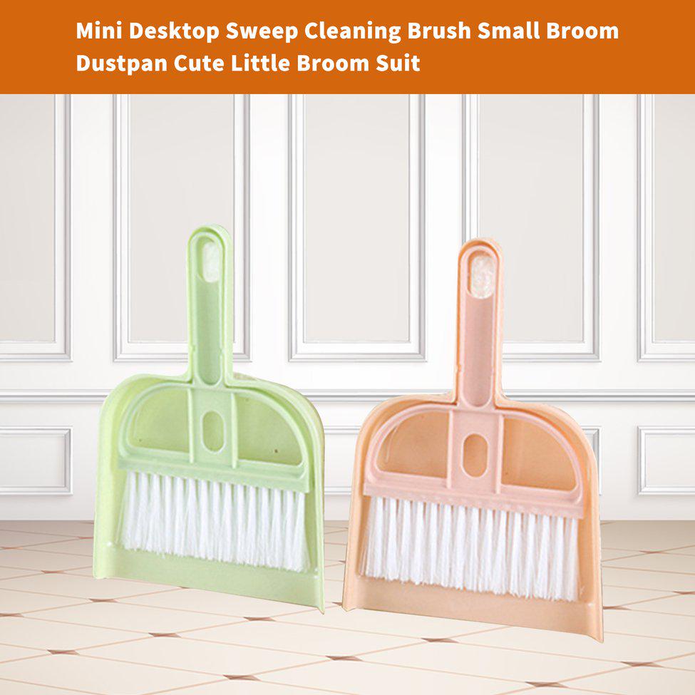 YUUZI Mini Desktop Sweep Cleaning Brush Small Broom Dustpan Cute Little ...