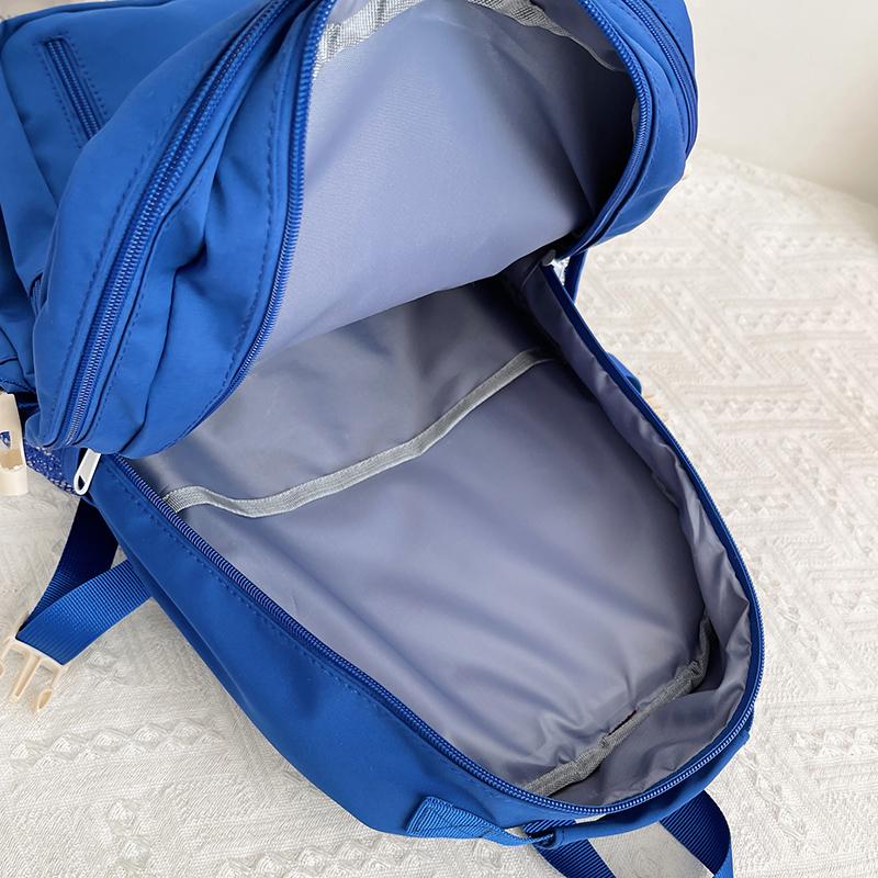 Solid Color Book Bag Large Capacity Traveling Backpack Student ...