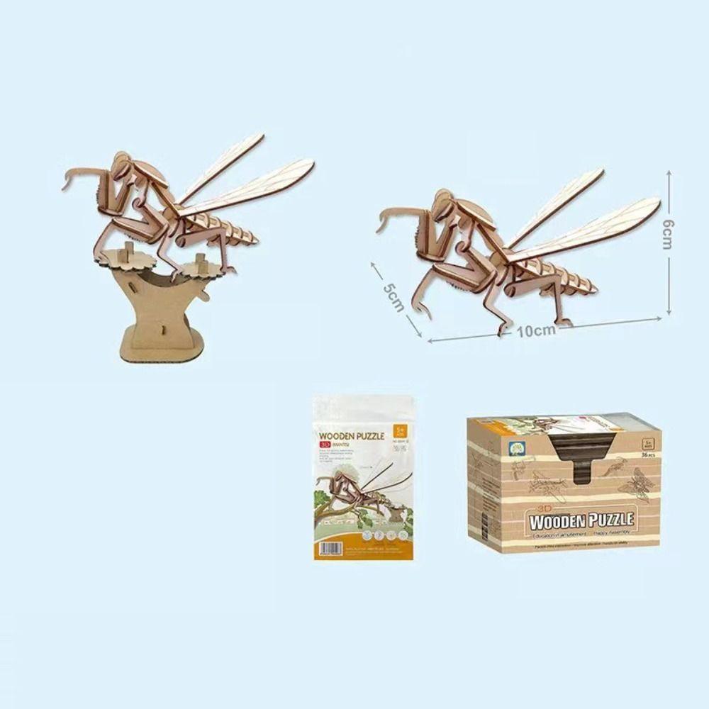 Handmade Insect Blocks Toy Animal Insect 3D Puzzle Toys DIY Jigsaw ...