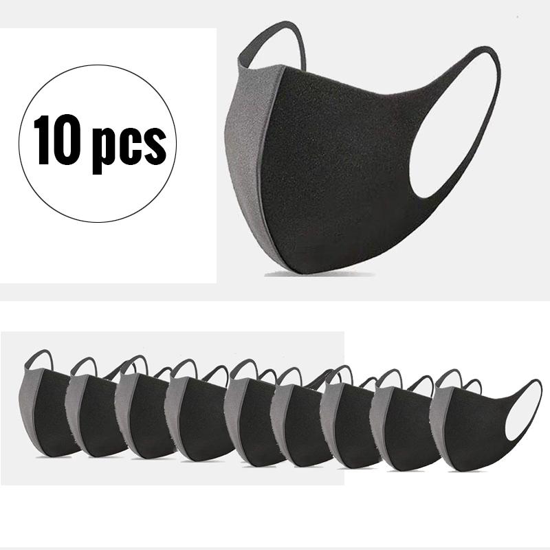 10 pcs Washable Earloop Face Breathing Mask Dust Environmental Mouth ...