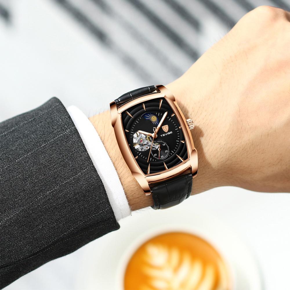 Buy TEVISE Automatic Business Square Dial Automatic Watches Mechanical ...