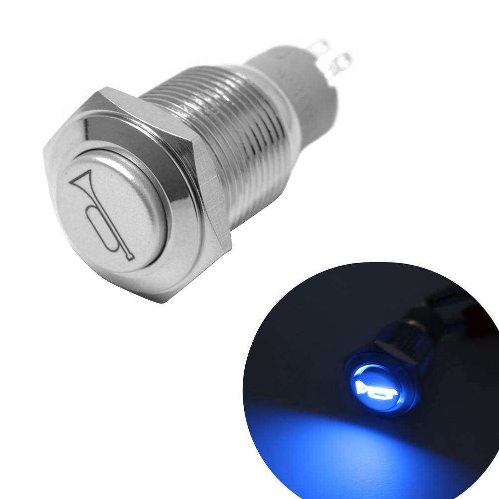 Buy Universal Car RV Boat Bell Horn 16mm 12V Auto Reset Blue LED Push ...