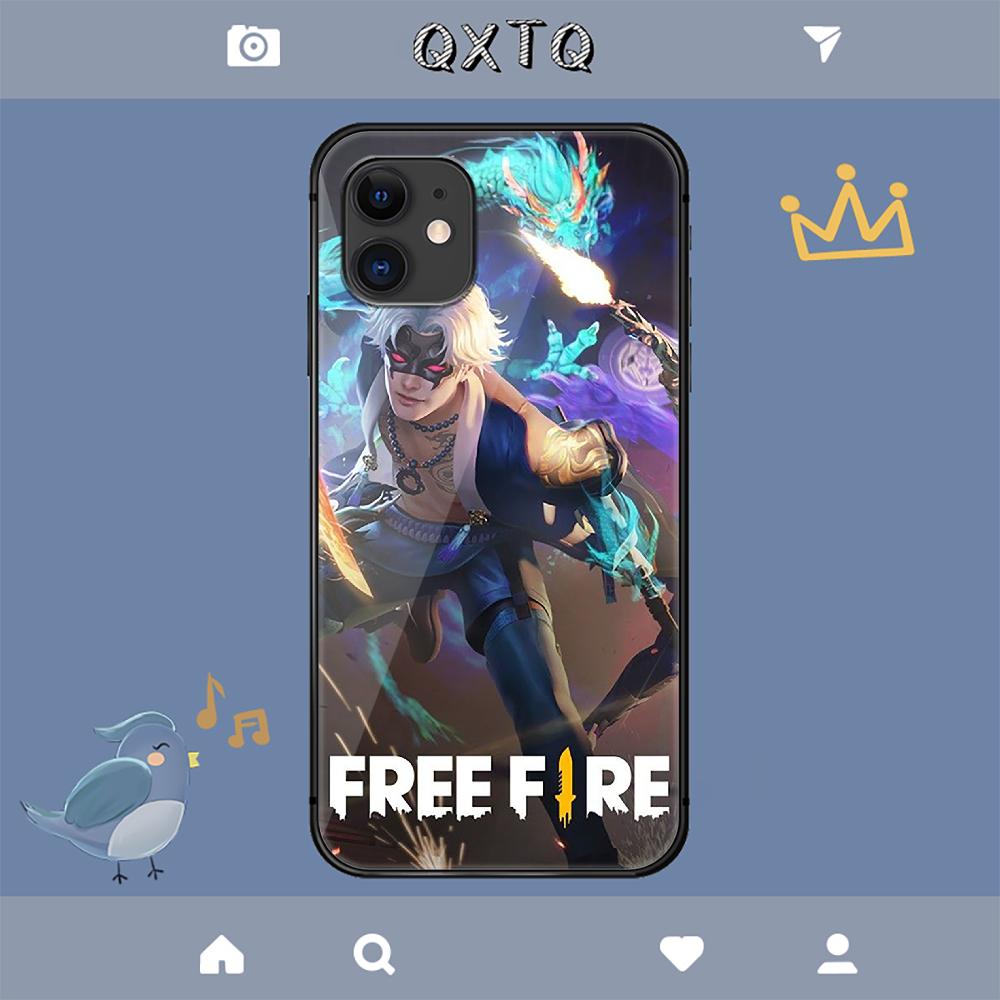 Buy Hot Game Free Fires Tempered Glass Phone Case Cover For IPhone 6 7 ...
