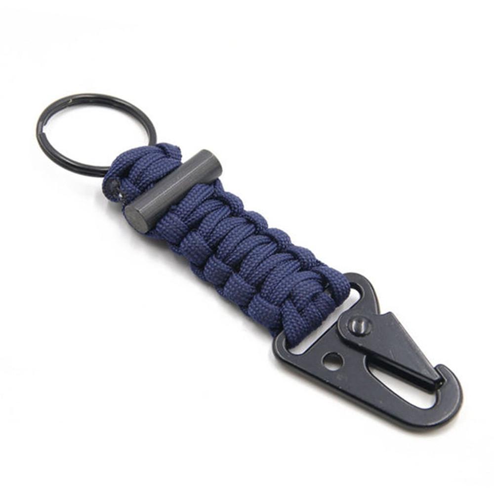 Buy Survival Parachute Cord Lanyard Keychain Climbing Carabiner Flint ...