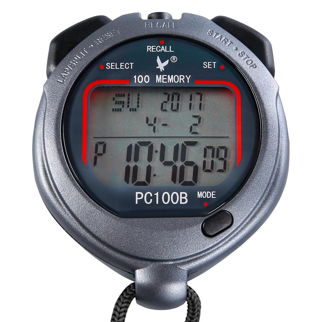 Buy Three Rows 100 Memories Handed Sport Stopwatch with Countdown Alarm ...