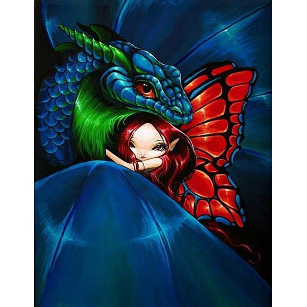 Buy Full Round Drill Picture DIY 5D Cartoon Girl Craft Diamond Painting ...