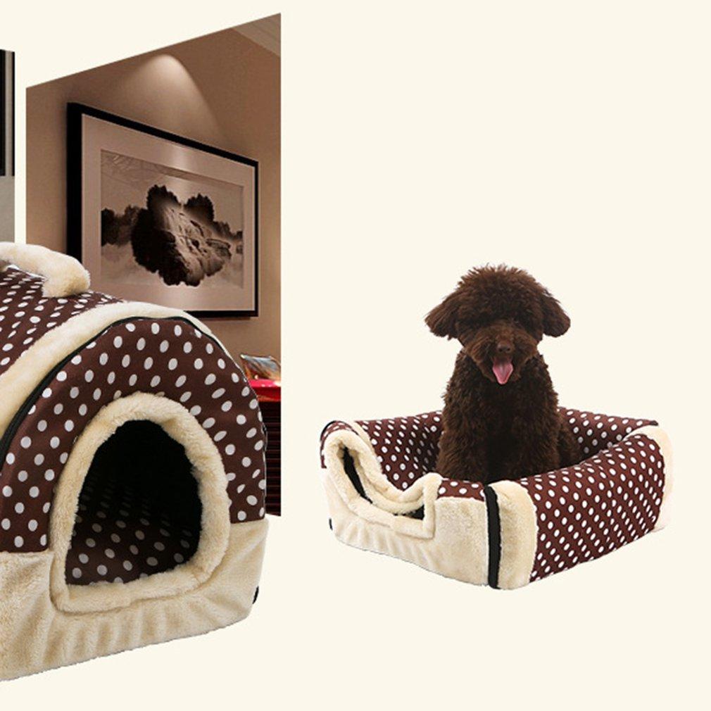 Buy Pet House Coffee Dual-usage Non-Slip Dog Bed Warm Dog Nest Soft ...