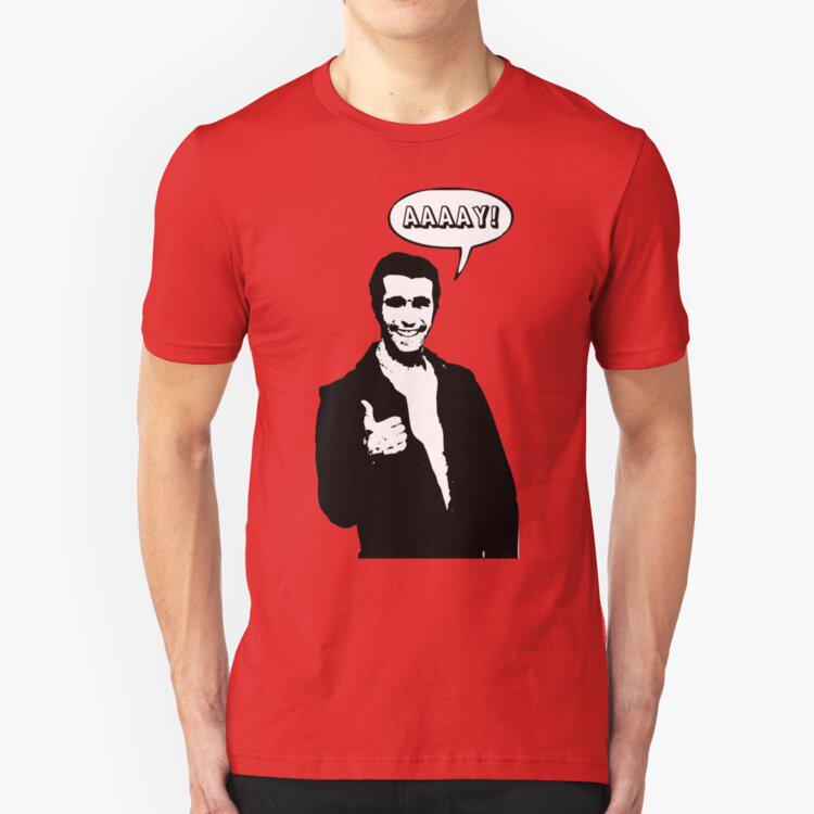 Buy Happy Days Fonzie T-Shirt Cotton Black Tees Summer Men T Shirts ...