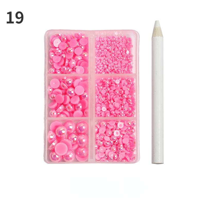 Kaufe Gitter Set gemischte Größe halbe Gesicht Perle Nagelkunst ...