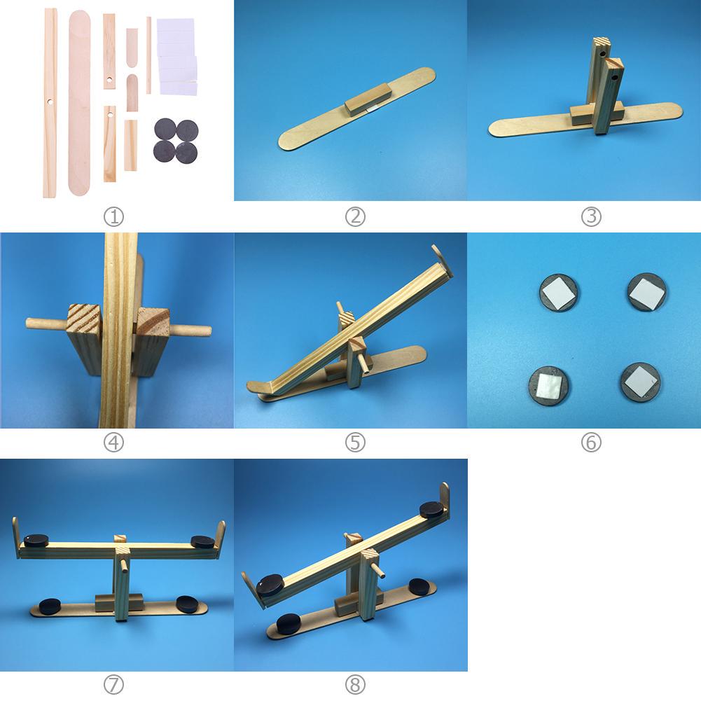Kids DIY Seesaw Model Kit Wood Science Experiment Educational Learning ...