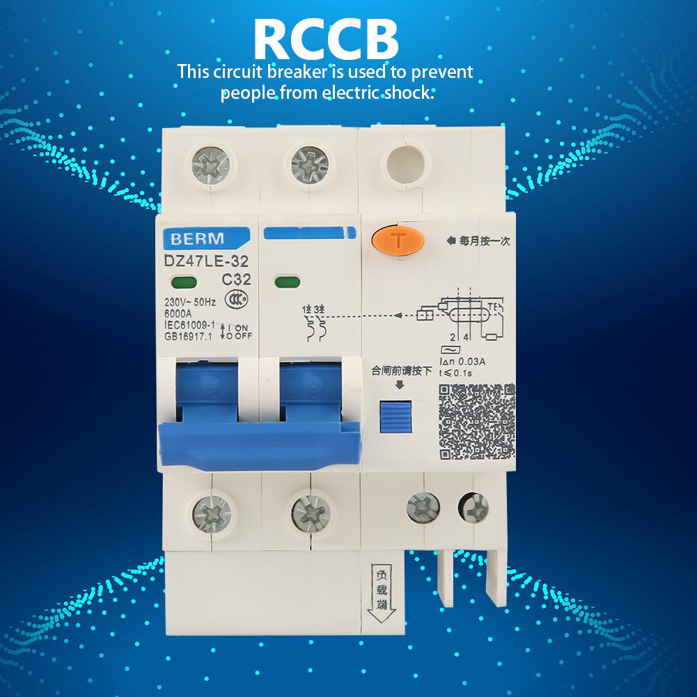Buy DZ47LE-32 2P+N C32 RCCB Residual Current Circuit Breaker 230V 32A 30mA at affordable prices ...