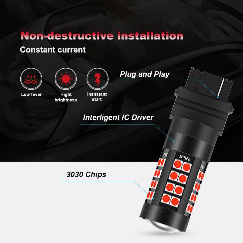 ANMINGPU 2X T25 3157 P27/5W P27W 3030SMD T20 LED 7443 W21/5W 7440 W21W Reserve Light Brake Light ...