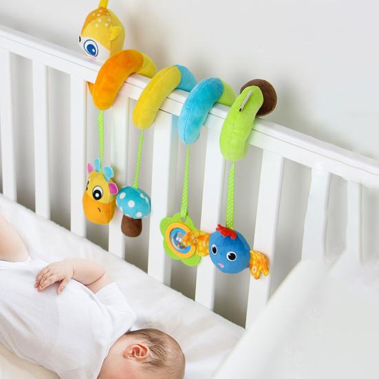 Buy Beautiful Eye-catching Color Cognition Soft Texture Plush Rattle ...