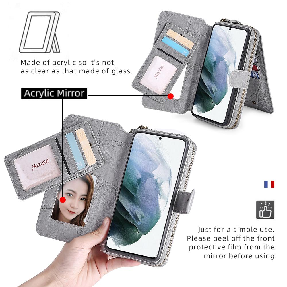 Buy Wallet PU Leather Phone Case For Samsung Galaxy S10 S20 S21 S22 Plus Ultra S20FE S21FE A12 ...