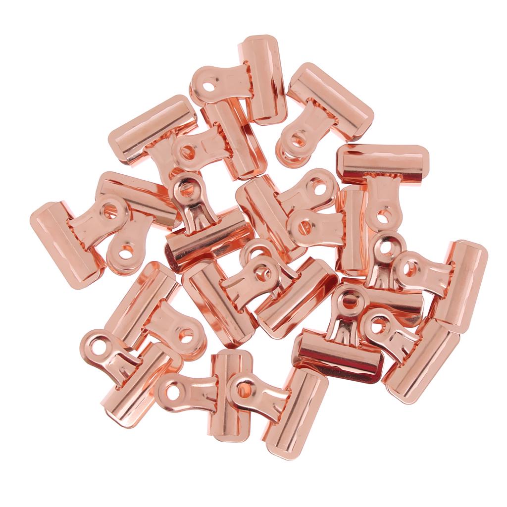 Buy 20 Pieces 25mm Metal Bulldog Clips Letter Grip Office Supply Rosy ...
