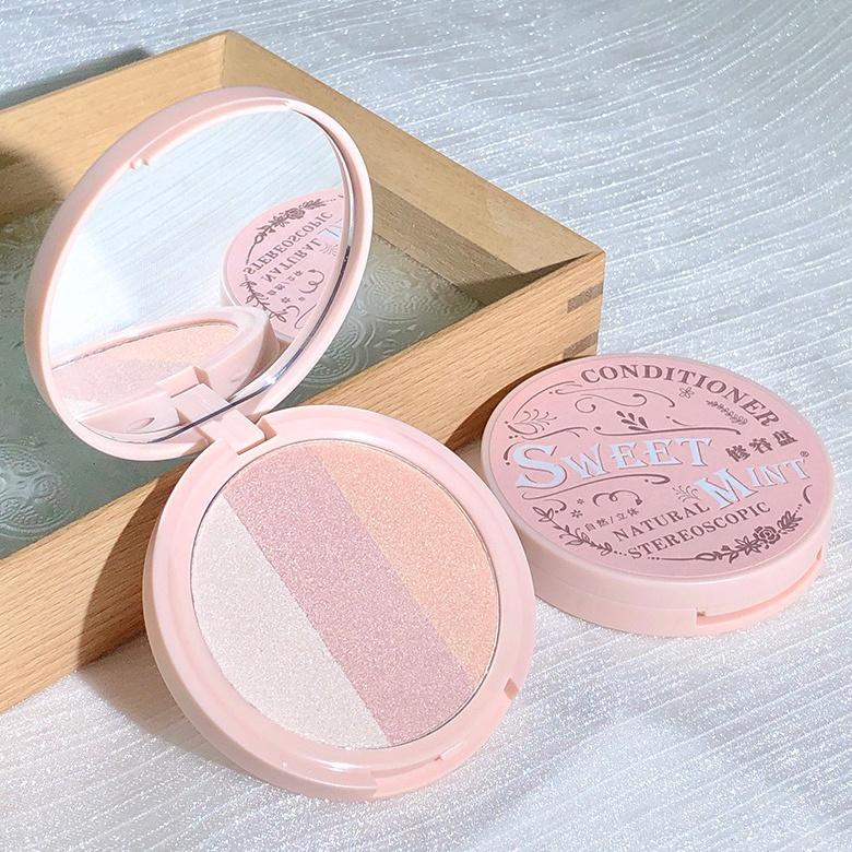 Cheap Makeup blush three-color highlighter Contouring Dish shimmer ...