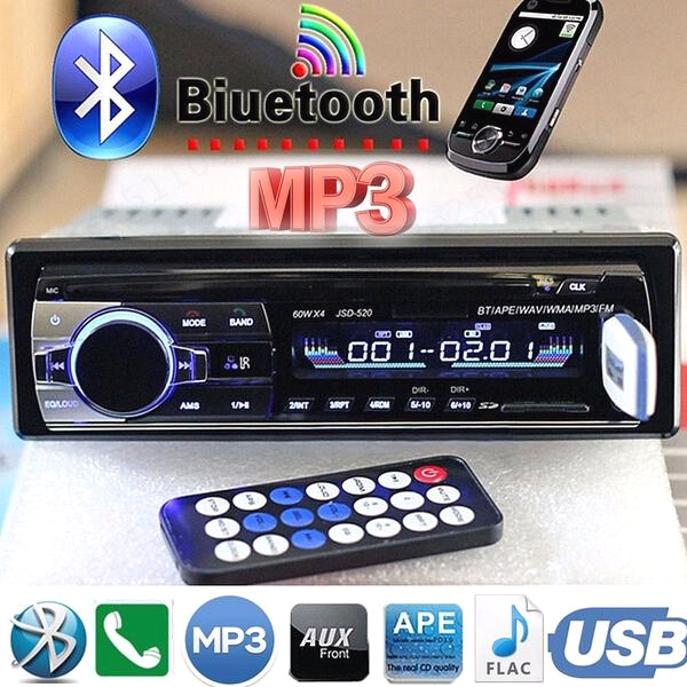 1 Din Car Radio Bluetooth Remote Control Clock In-Dash Car Audio Player ...